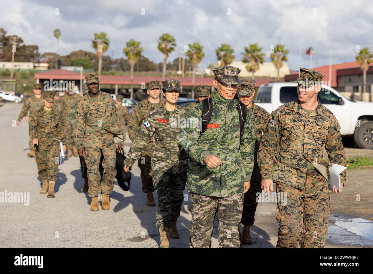 U.S. Marine Corps Lt. Col. Daniel R. Petronzio, right, commanding ...