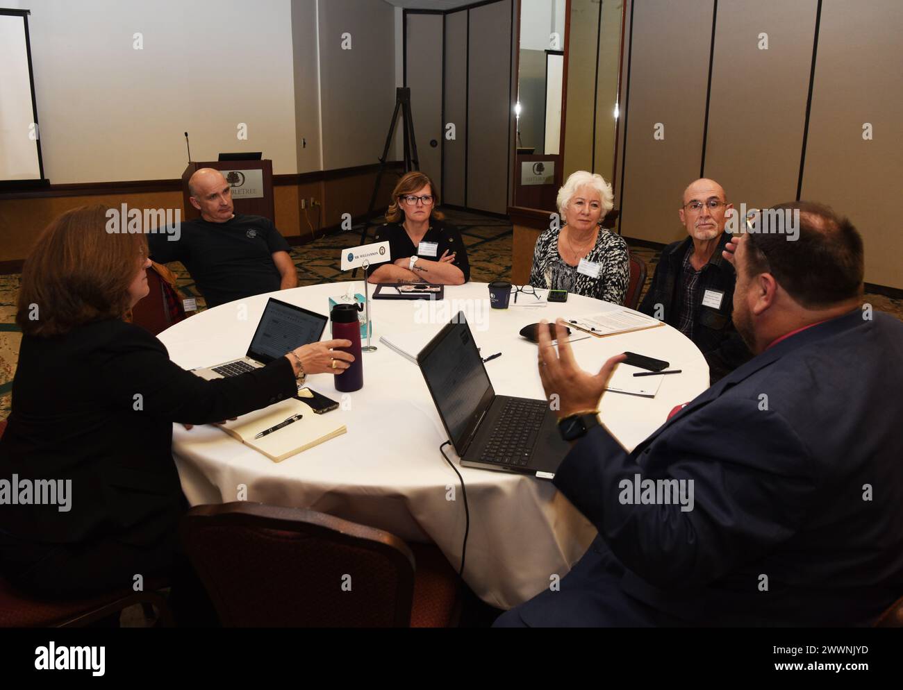 Family members of U.S. Air Force Col. Joseph Morrison are briefed on ...