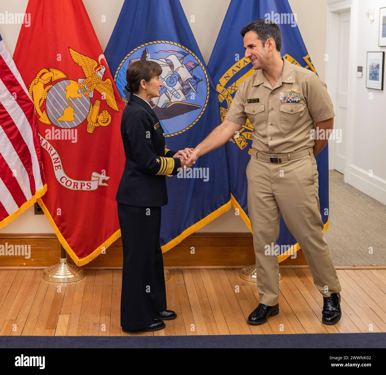 ANNAPOLIS, Md. (Feb 29, 2024) U.S. Naval Academy Superintendent, Vice Adm. Yvette M. Davids ...