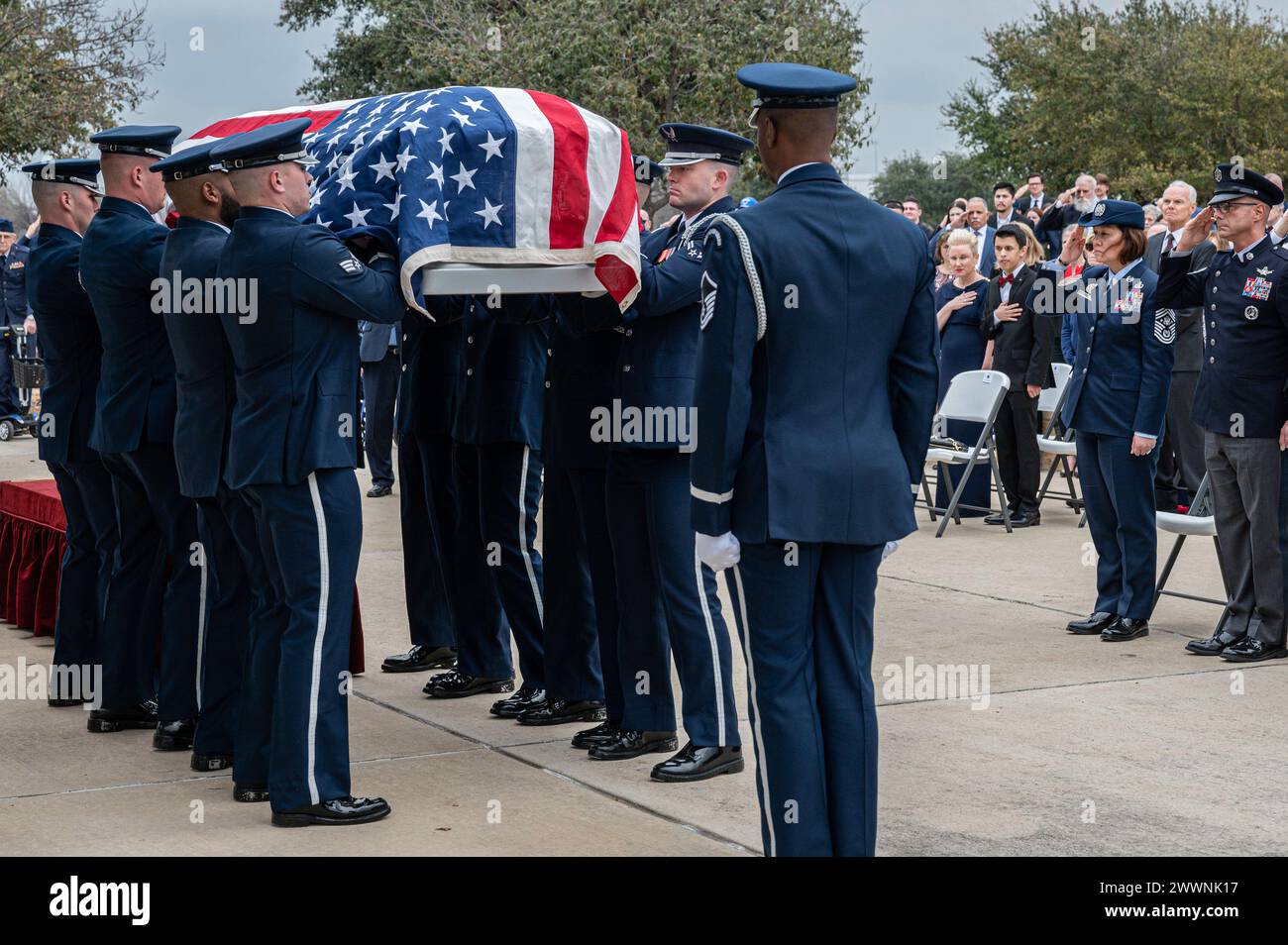 Soldiers with the Fort Sam Houston Caisson Section carry the flag ...