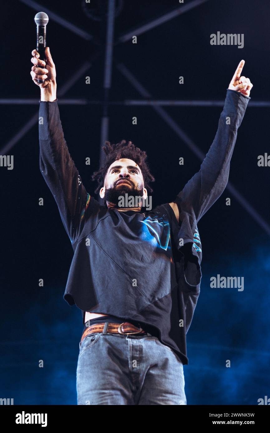 Kyle Harvey, a musical artist and rapper, performs during the Hansen ...