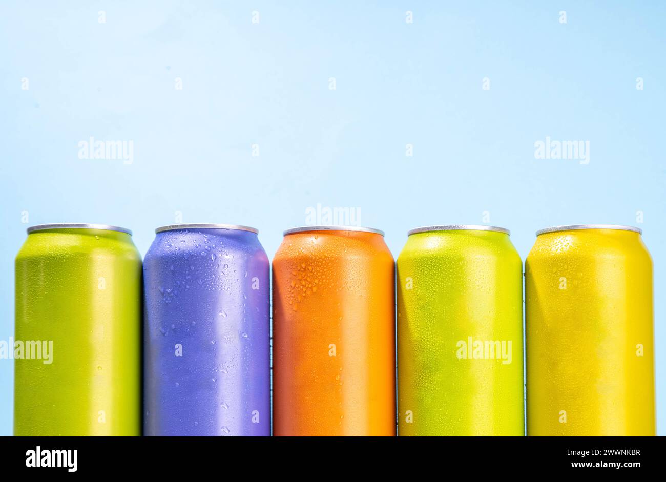 RTD Cocktail or mocktail, Ready to Drink canned beverage in colorful ...