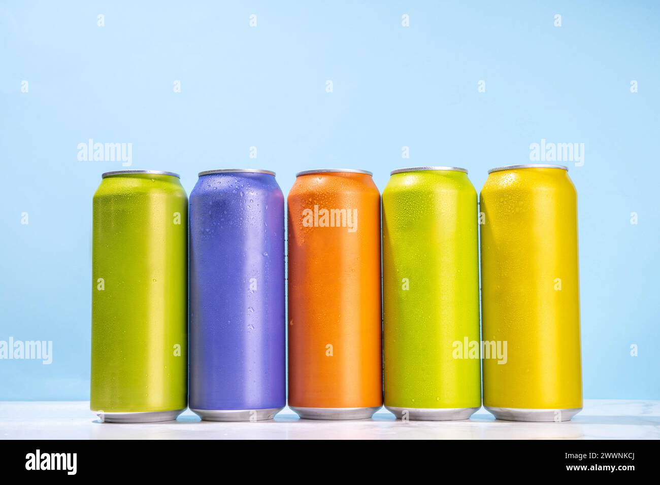 RTD Cocktail or mocktail, Ready to Drink canned beverage in colorful ...