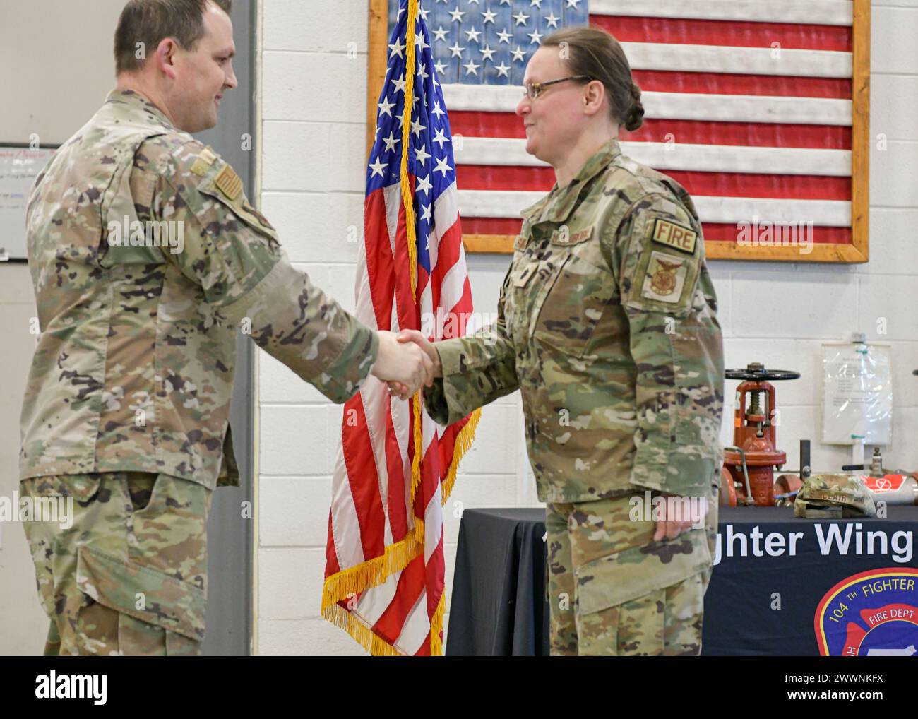 The 104th Fighter Wing Civil Engineering Squadron held a promotion for ...