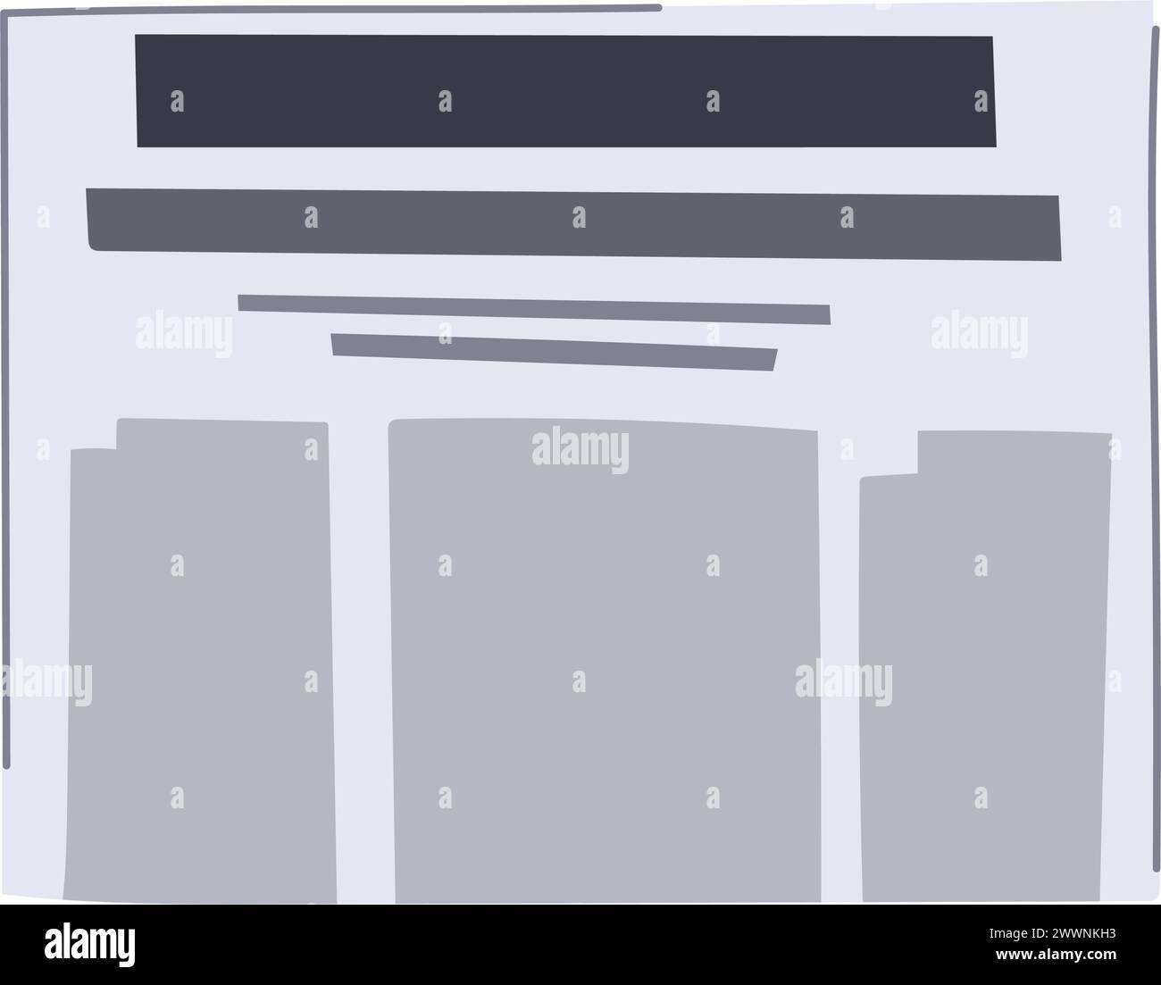 daily financial newspaper cartoon vector illustration Stock Vector ...