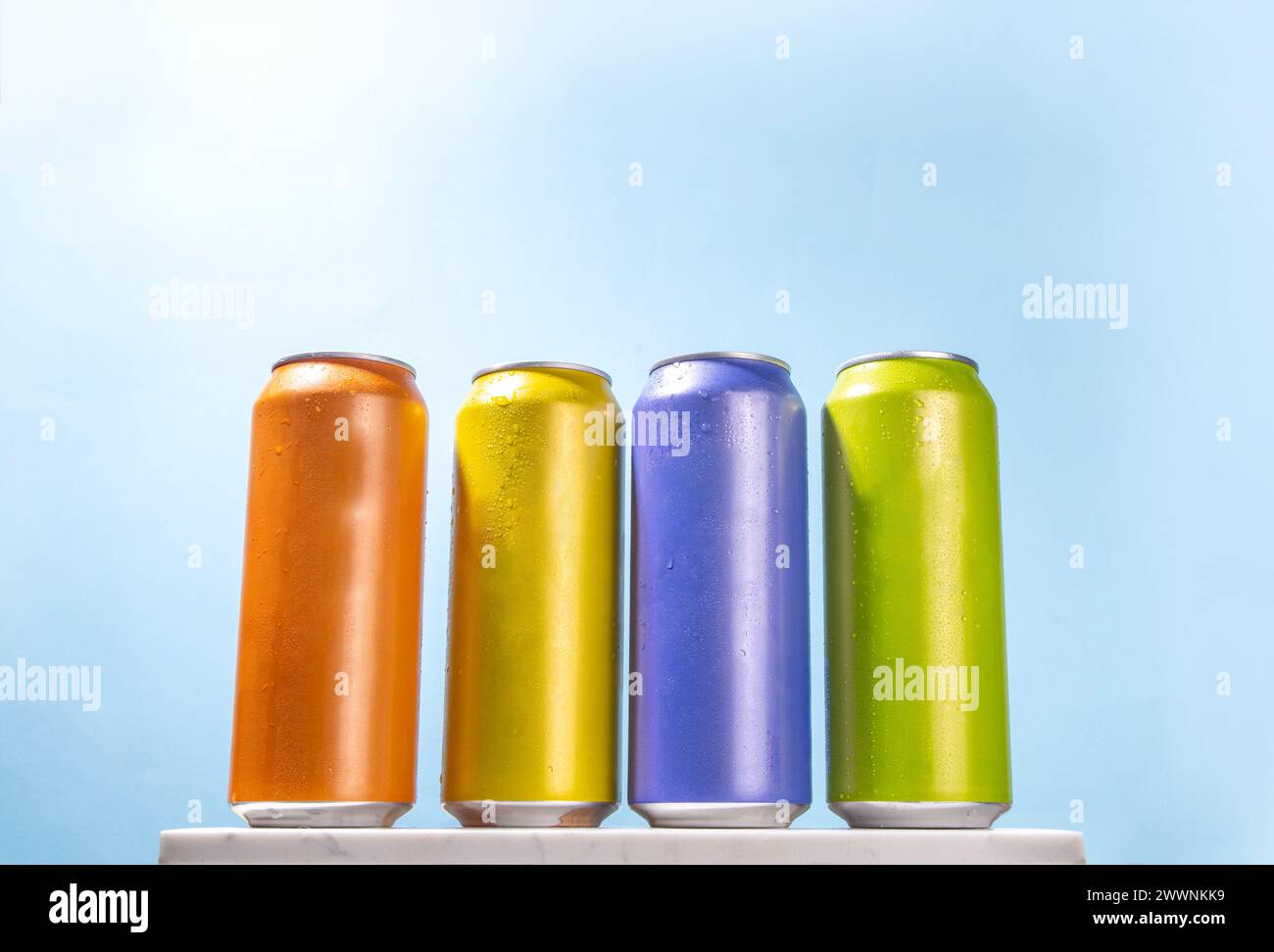 RTD Cocktail or mocktail, Ready to Drink canned beverage in colorful ...