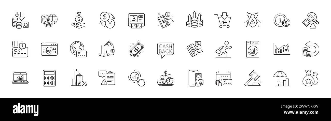 Inflation, Shopping and Income money line icons. For web app, printing. Line icons. Vector Stock ...