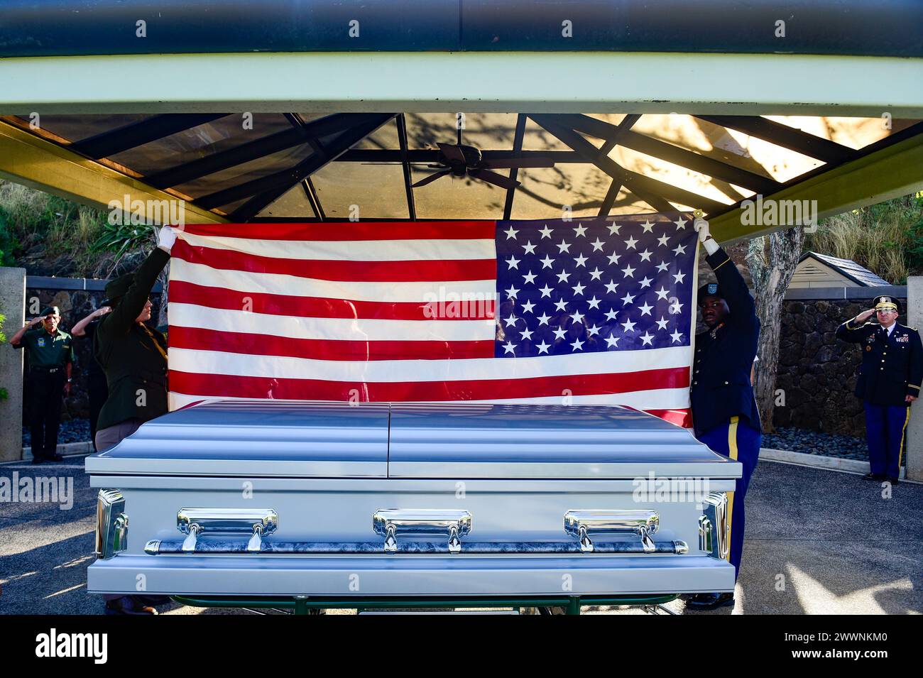 Members of a U.S. Army flag detail assigned to the 3rd Brigade, 25th ...