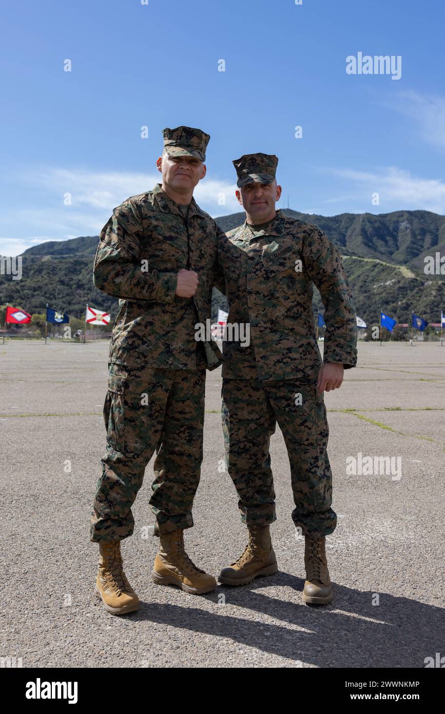 U.S. Marine Corps Sgt. Maj. Douglas E. Gardner, right, the outgoing ...