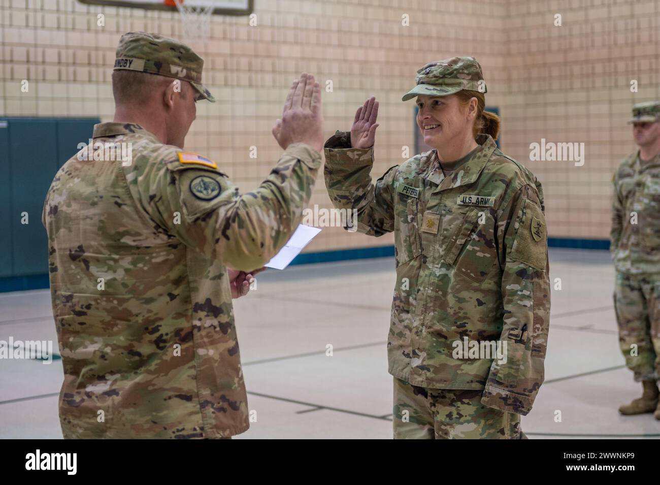 Newly promoted U.S. Army Maj. Catherine Peterson, 1st Battalion, 112th ...
