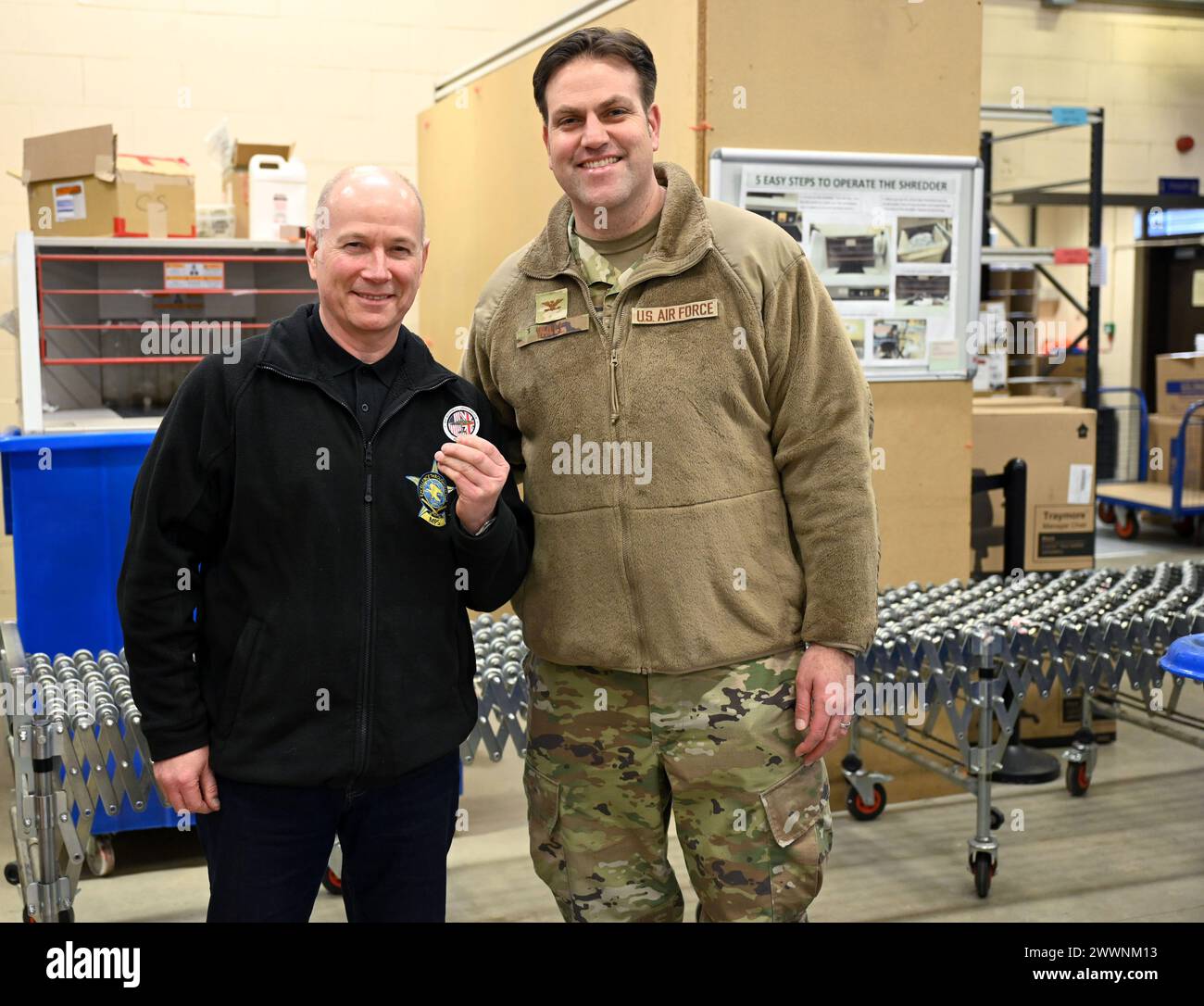 Mark Burrows, left, Ministry of Defence civilian and 100th Force ...