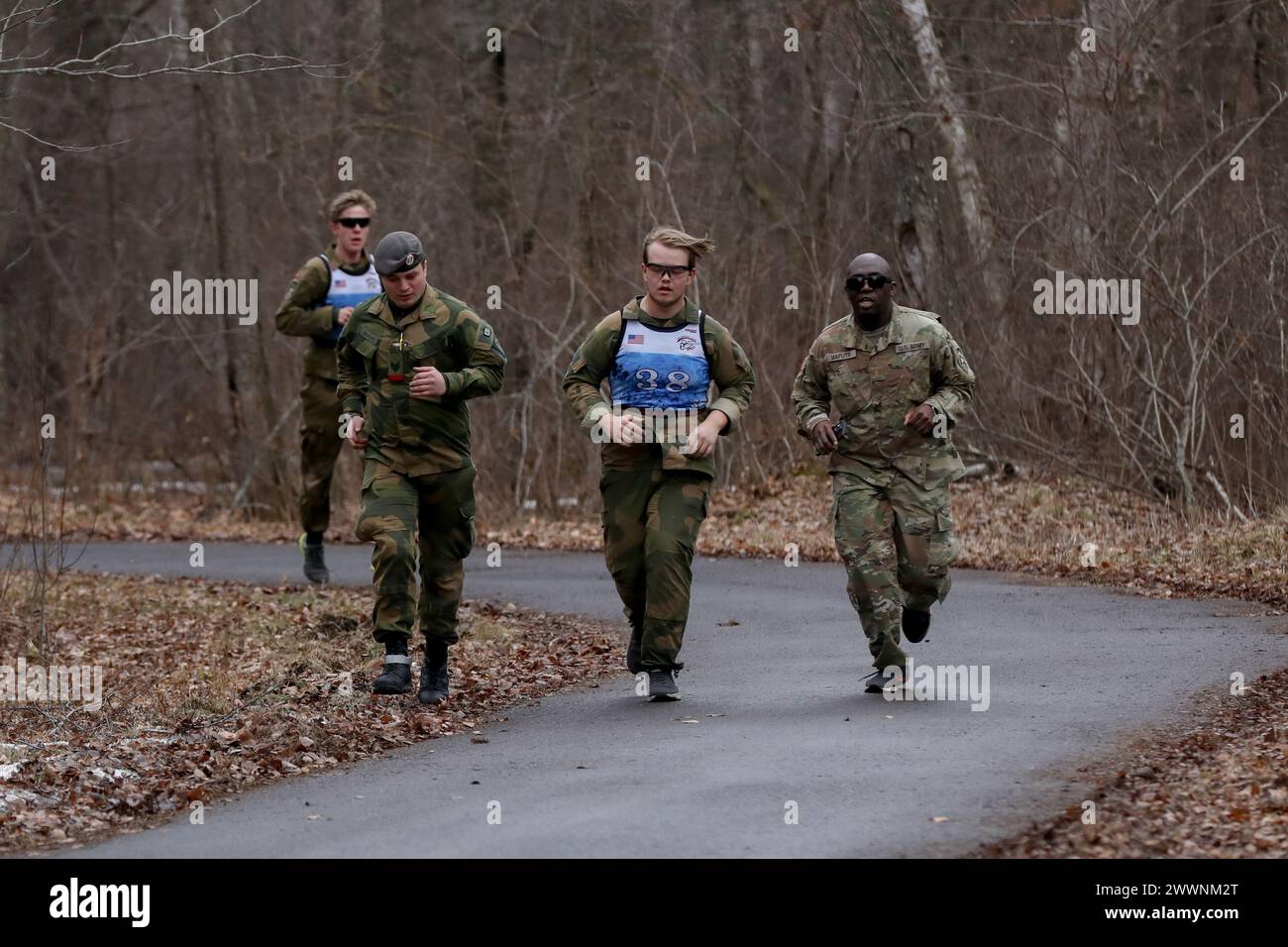 The Norwegian Home Guard Youth run a Biathlon at Camp Ripley Training ...