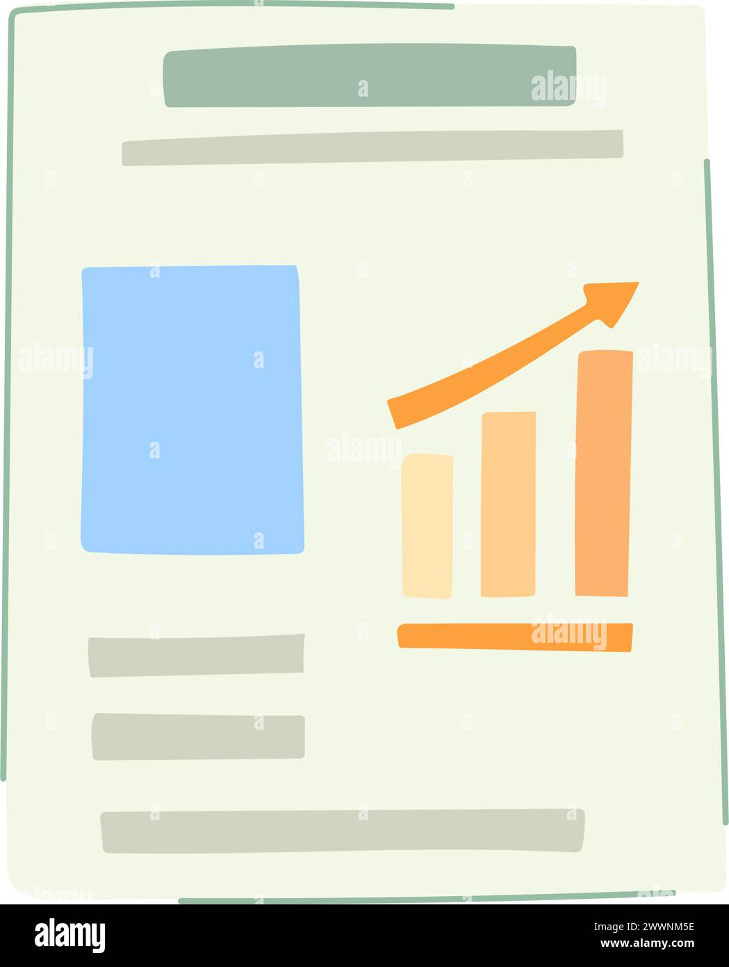 business financial report cartoon vector illustration Stock Vector ...