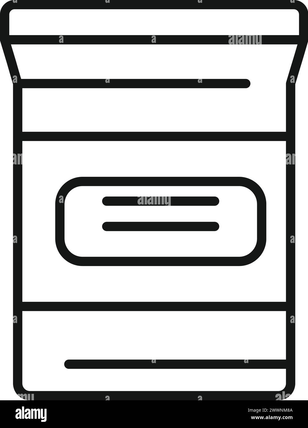 Cold pack cereal icon outline vector. Snack pack bag. Muesli package ...