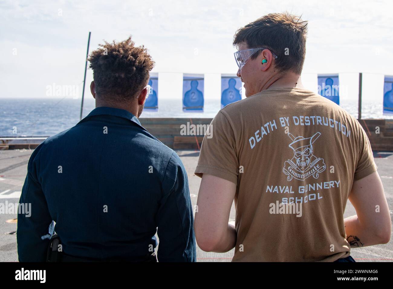 PHILIPPINE SEA (Feb. 21, 2024) Gunner’s Mate Seaman Brandon Balducci ...