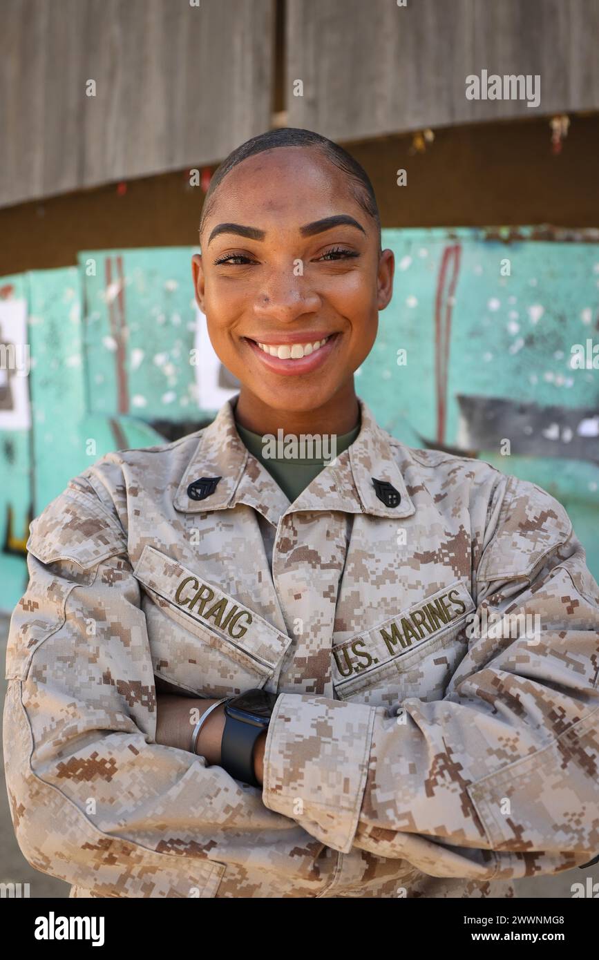 U.S. Marine Corps Staff Sgt. Dominique Craig, a combat marksmanship ...