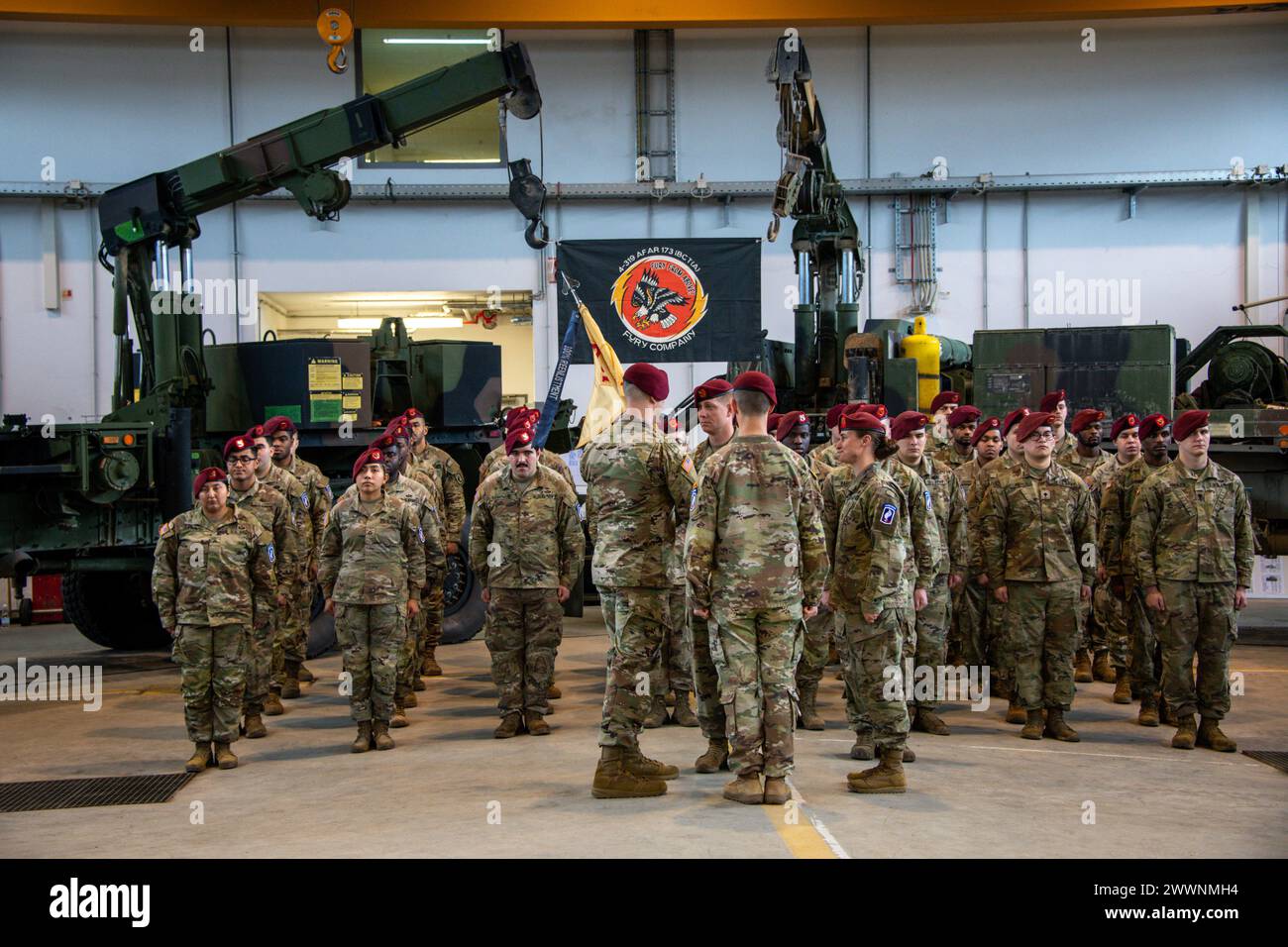 U.S. Army paratroopers assigned to 4th Battalion, 319th Airborne Field Artillery Regiment, 173rd ...