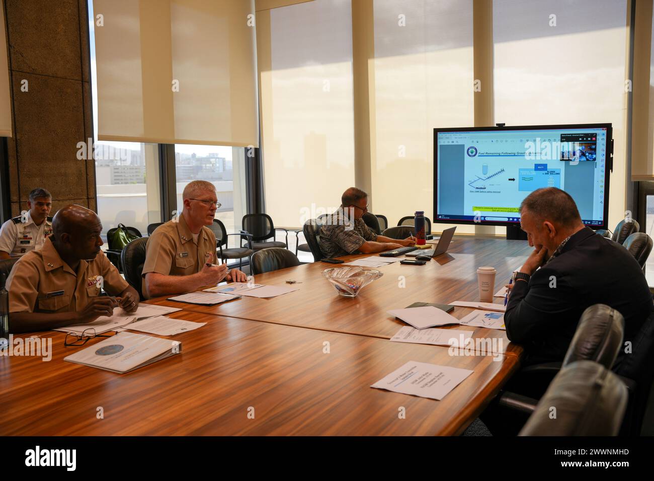 HONOLULU- Hawaii Gov. Josh Green speaks with Navy Closure Task Force ...