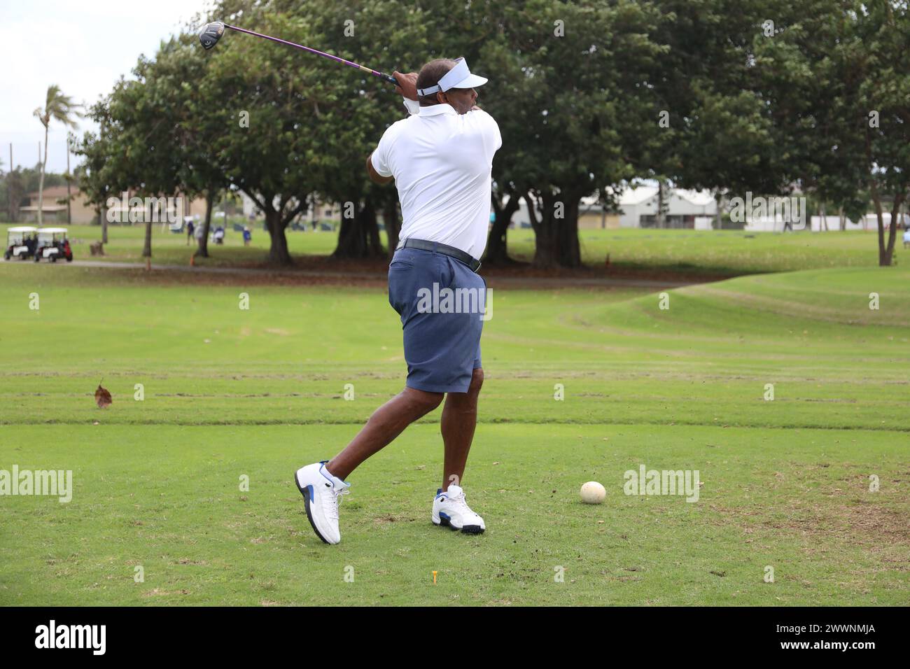NFL Hall of Fame player, Steve Atwater, plays golf during the Armed ...
