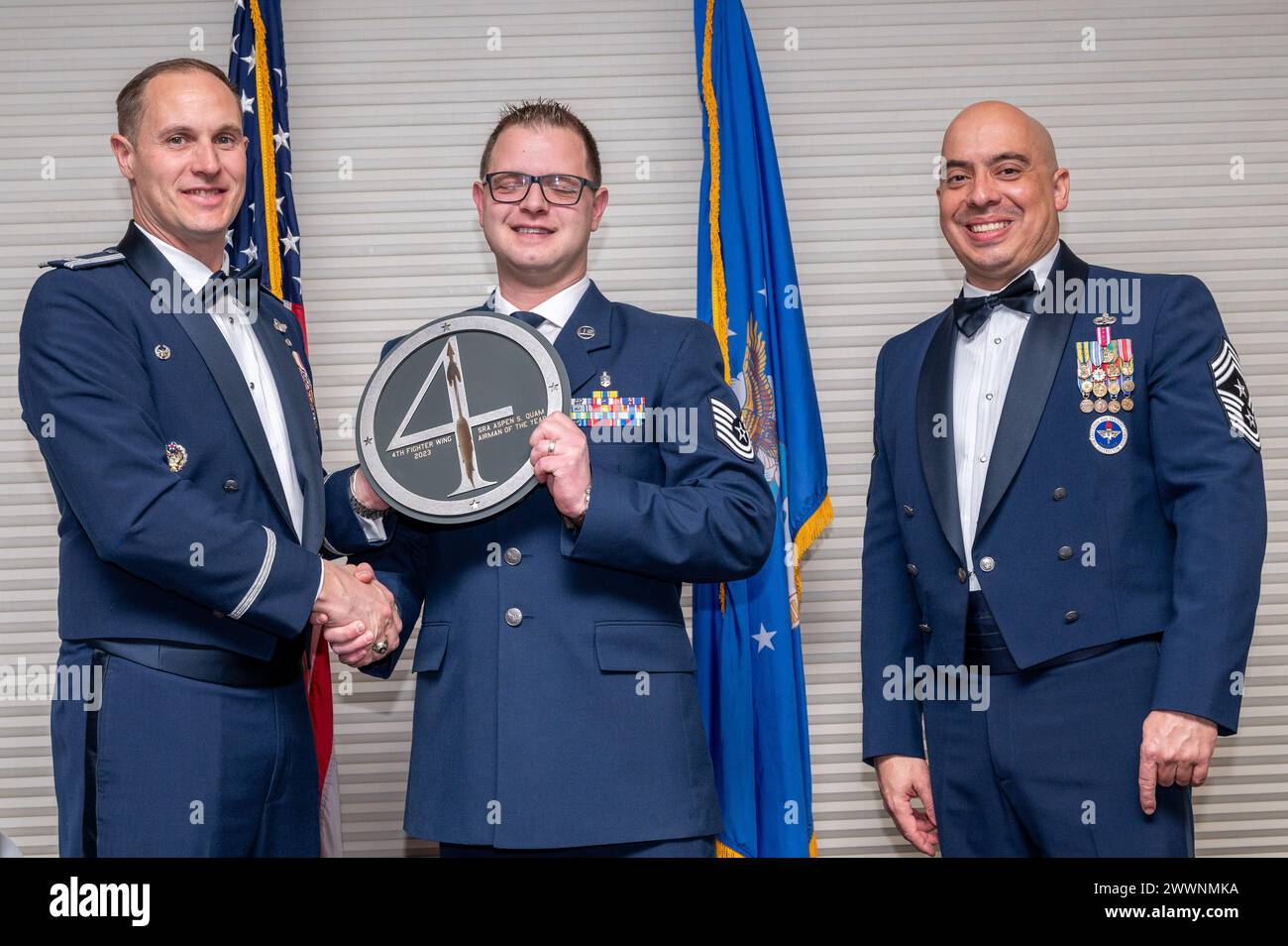 Staff Sgt. Aspen Quam, center, 4th Medical Group Non-Commissioned ...