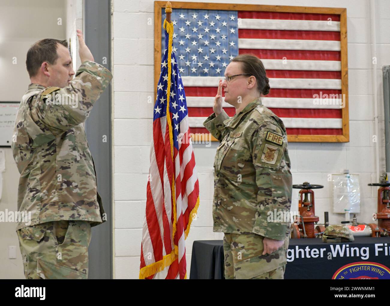 The 104th Fighter Wing Civil Engineering Squadron held a promotion for ...