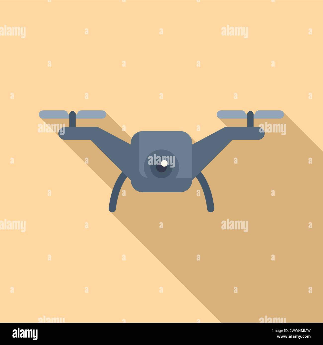 Uav drone filming icon flat vector. Operator air device. Military ...