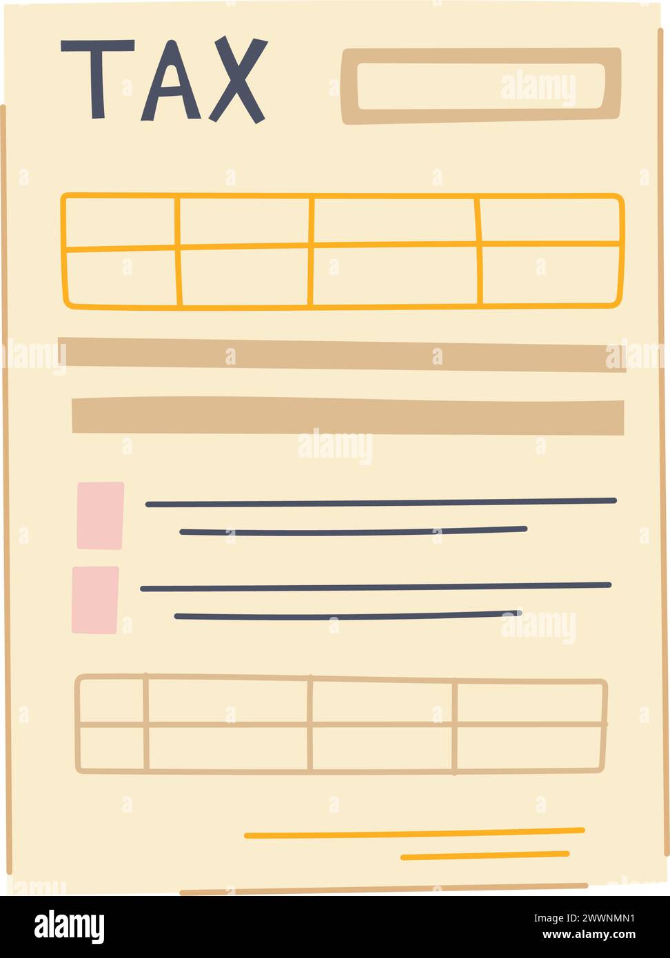 finance tax form cartoon vector illustration Stock Vector Image & Art ...