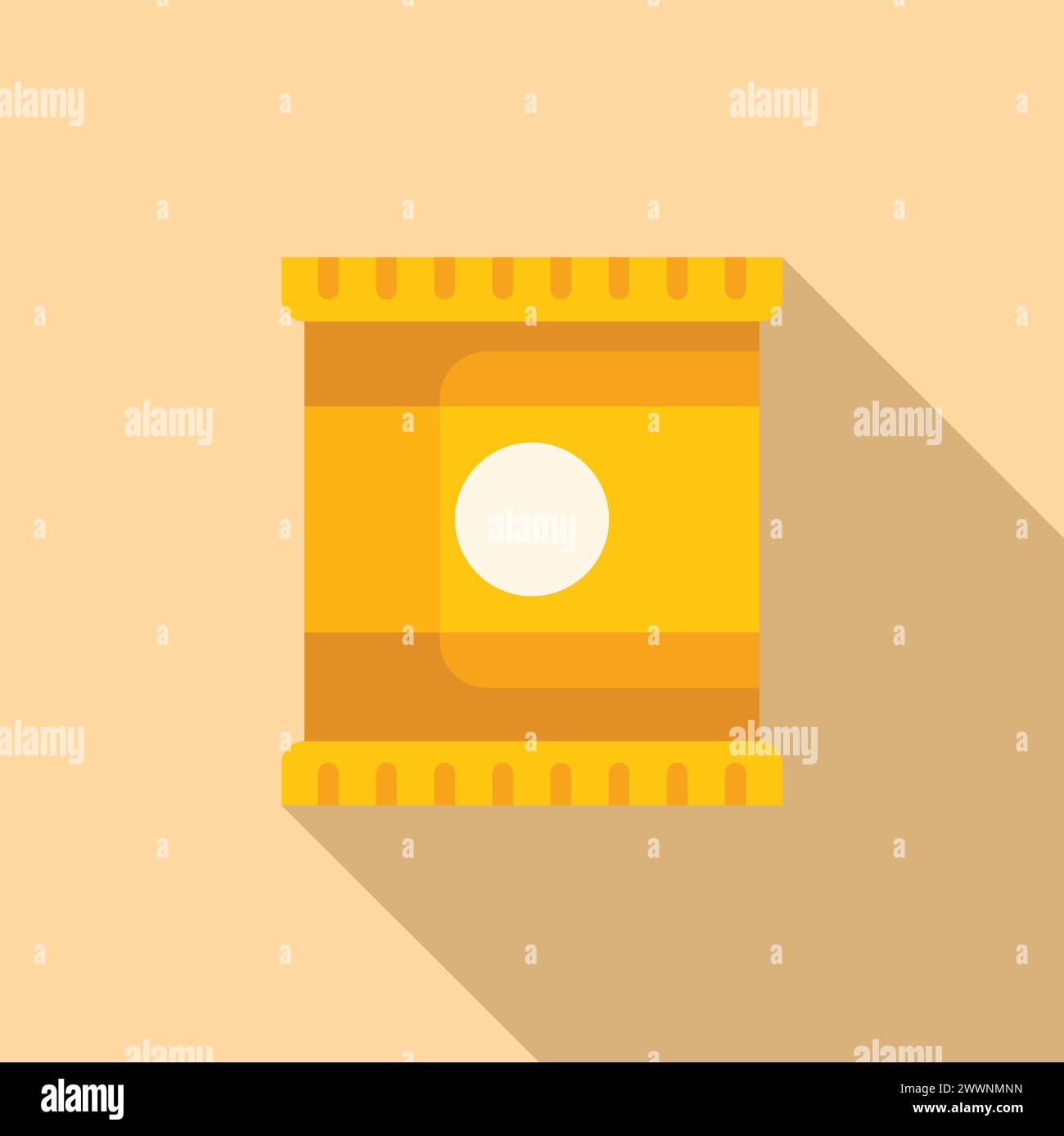 Sweet machine packet icon flat vector. Store crisp. Package food sack ...