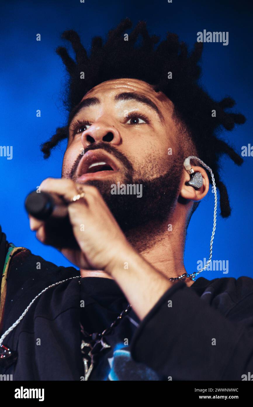 Kyle Harvey, a musical artist and rapper, performs during the Hansen ...