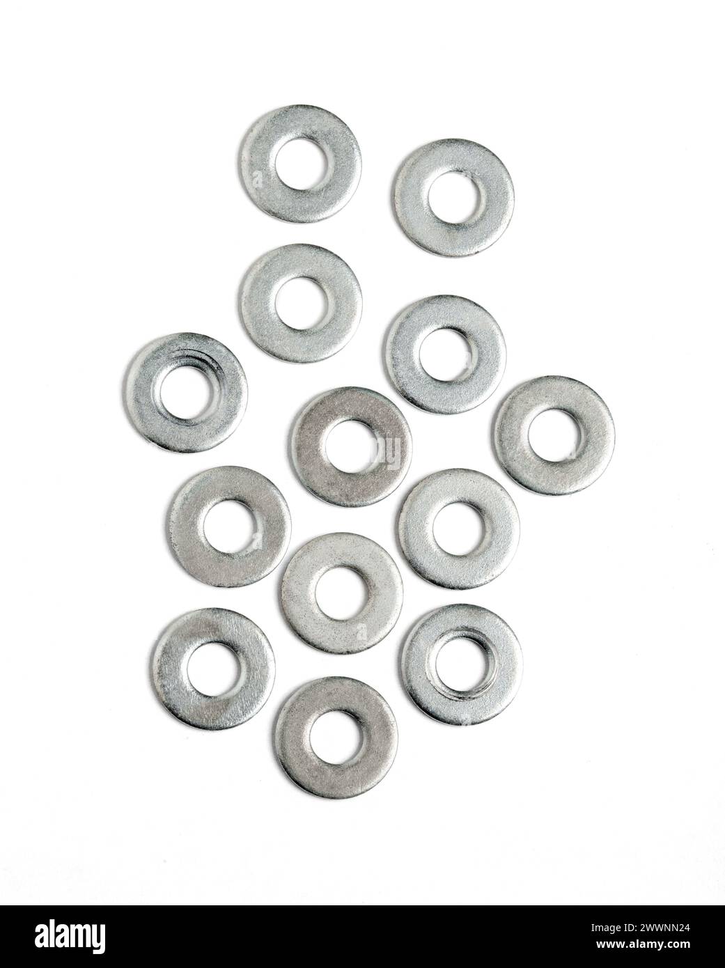 Stainless Steel Flat Washer, isolated on white background Stock Photo ...