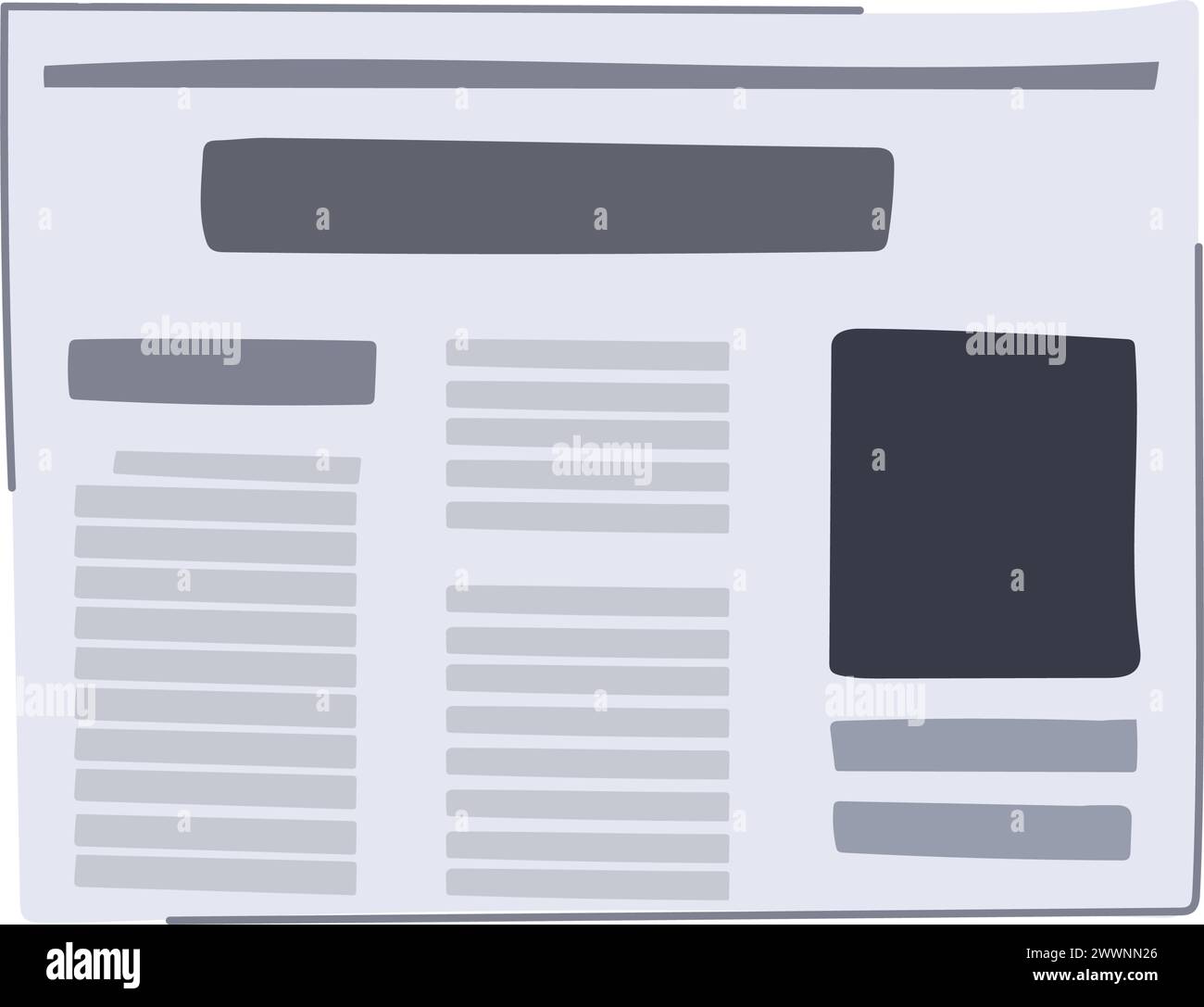 headline financial newspaper cartoon vector illustration Stock Vector ...