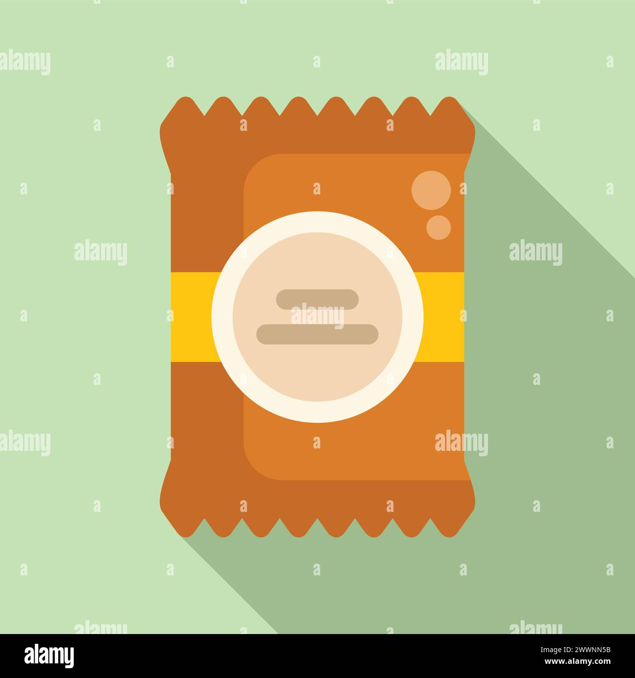 Snack bag icon flat vector. Cereal package food. Store paper plastic ...