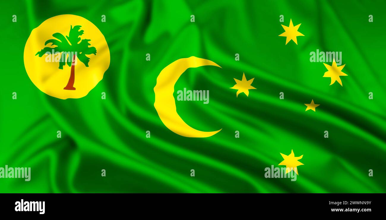 The Flag of The Cocos Islands, an external territory of Australia, with ...