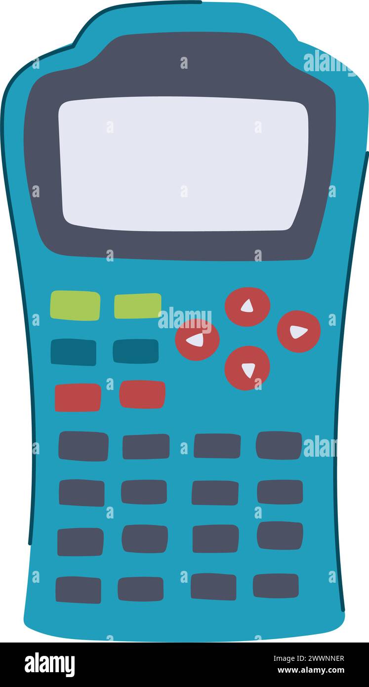 data graphing calculator cartoon vector illustration Stock Vector Image ...