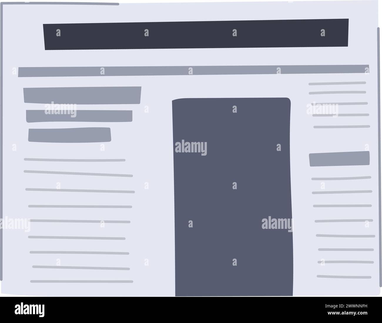 page financial newspaper cartoon vector illustration Stock Vector Image ...