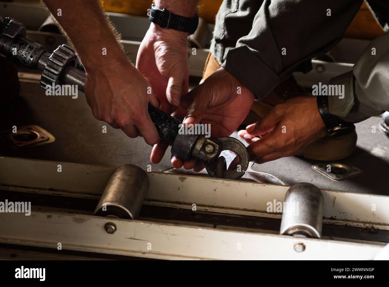 U.S. Air Force and Bangladesh Air Force service members demonstrate ...