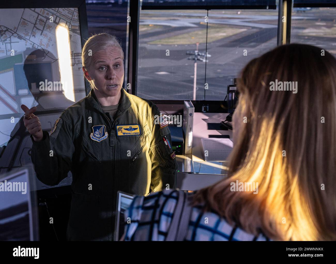 Col. Michele Lo Bianco, 15th Wing commander, briefs staff delegation ...