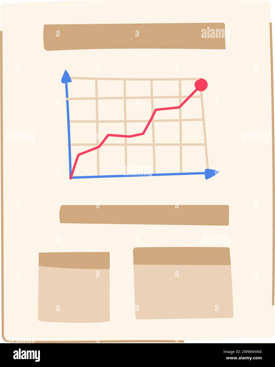 document financial report cartoon vector illustration Stock Vector ...