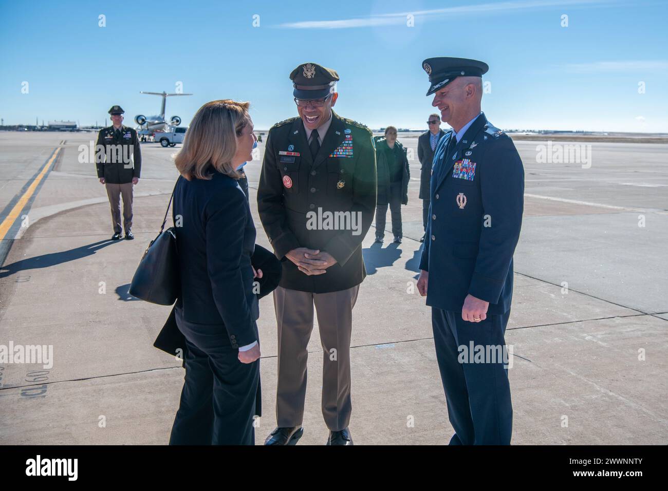 Deputy Secretary of Defense Kathleen H. Hicks speaks with U.S. Northern ...