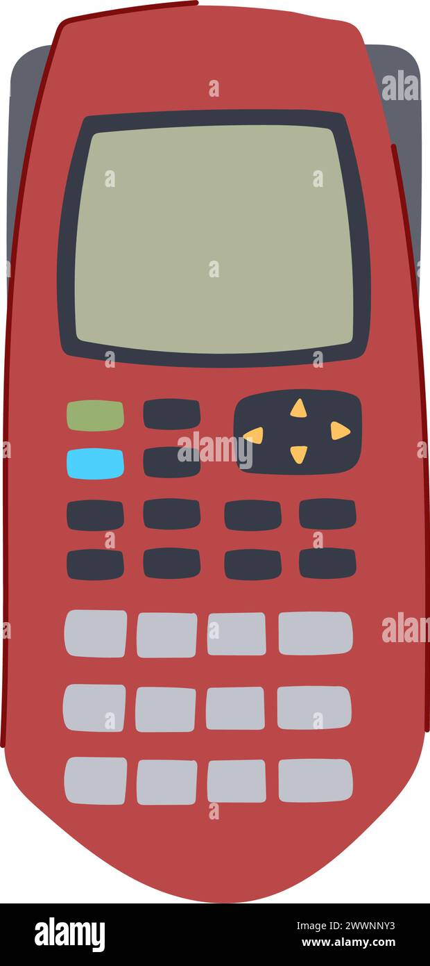 money graphing calculator cartoon vector illustration Stock Vector ...