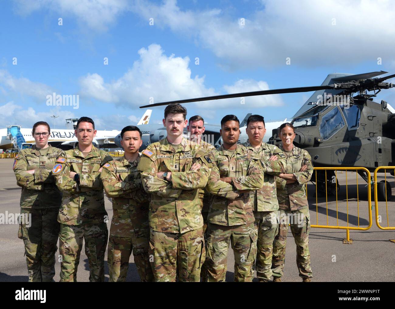 U.S. Army AH-64E Apache Guardian crew members assigned to the 1-229 ...