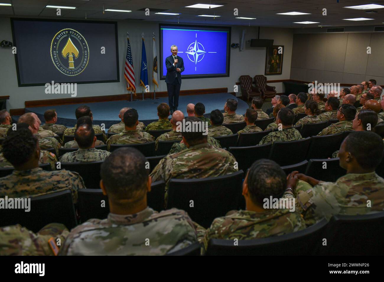 The NATO Secretary General, Jens Stoltenberg, hosts a public engagement ...