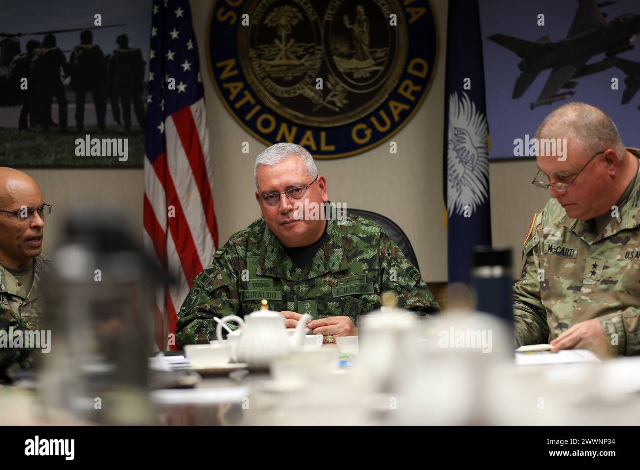 U.S. Army Maj. Gen. Van McCarty, the adjutant general for South Carolina, U.S. Army Brig. Gen ...