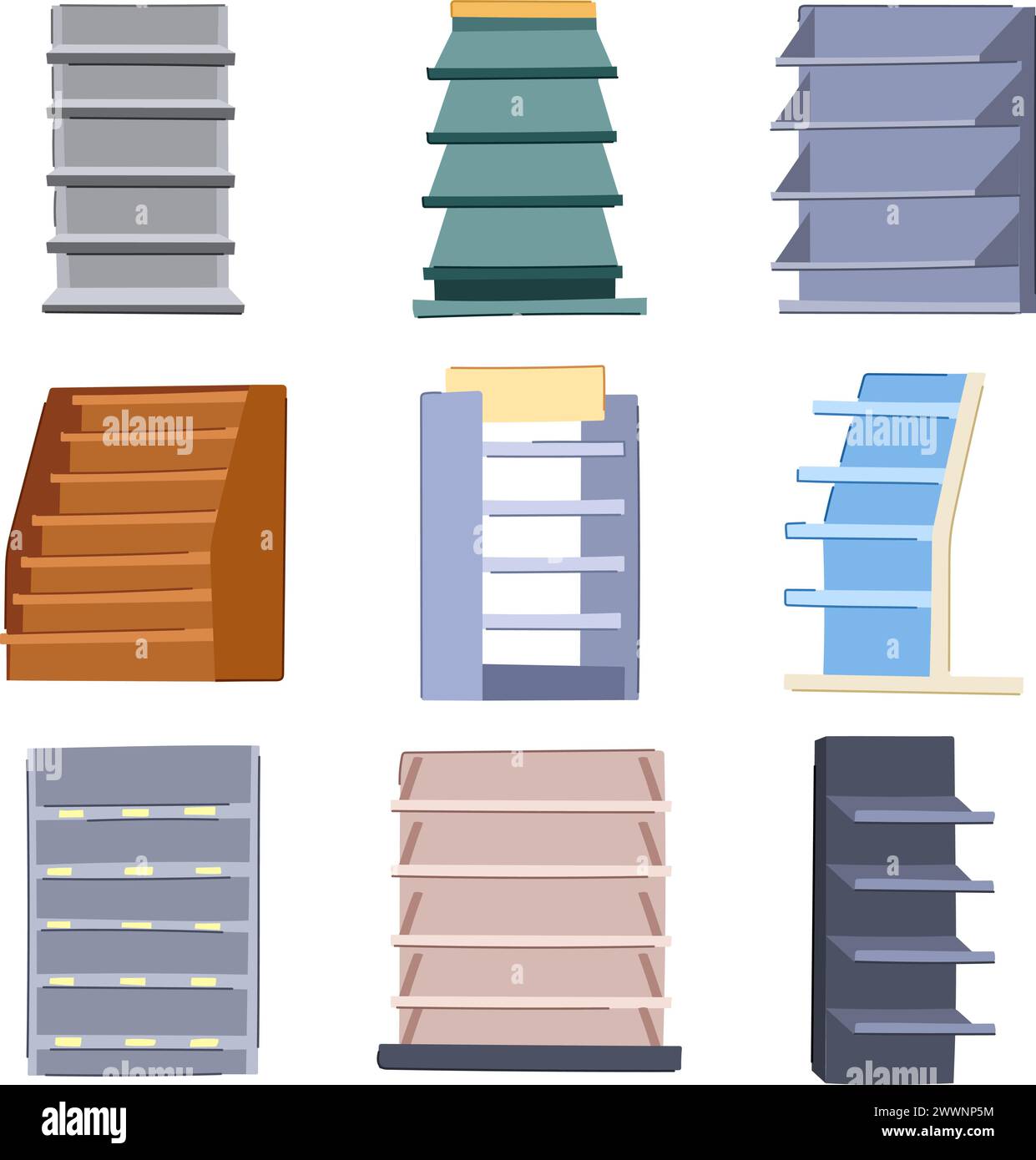 magazine rack set cartoon vector illustration Stock Vector Image & Art ...