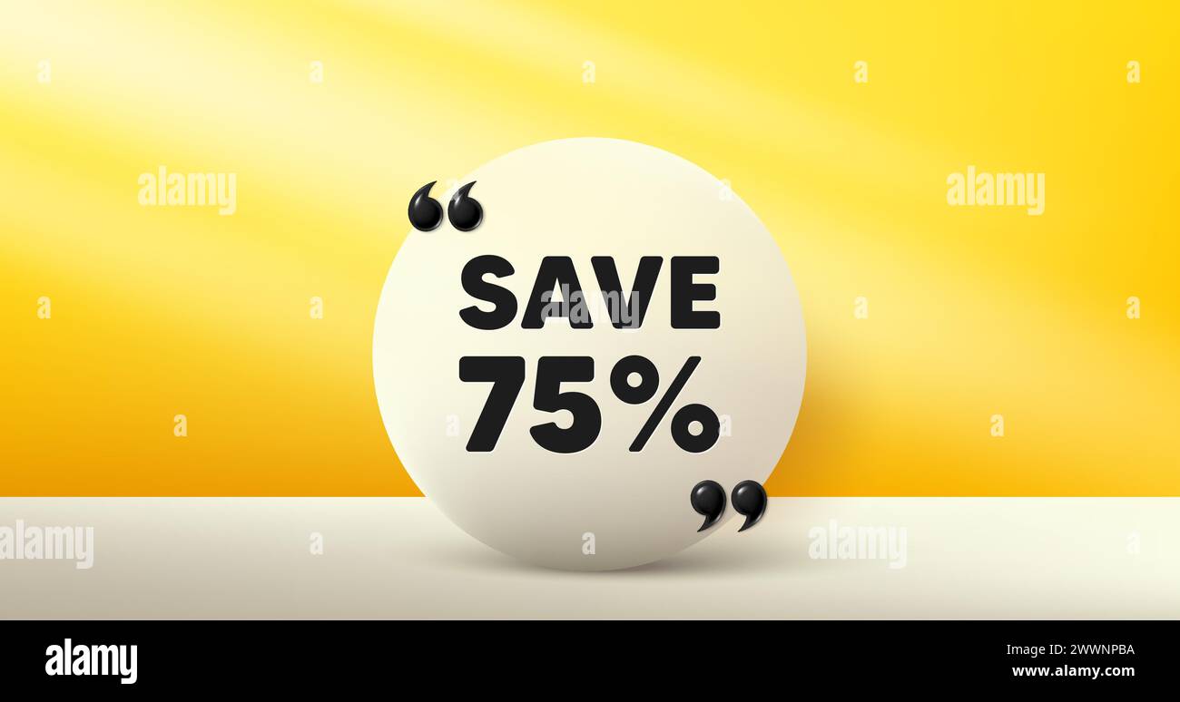 Save 75 percent off. Sale Discount offer price sign. Circle frame ...
