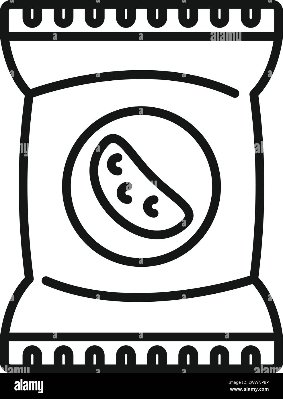 Snack bar icon outline vector. Biscuit nut food. Fast food lunch packet ...