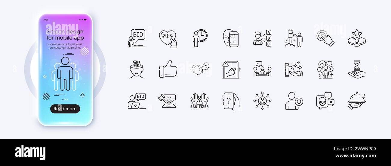 Food delivery, Group and Ask question line icons for web app. Pictogram ... Food delivery, Group and Ask question line icons for web app. Pictogram ...