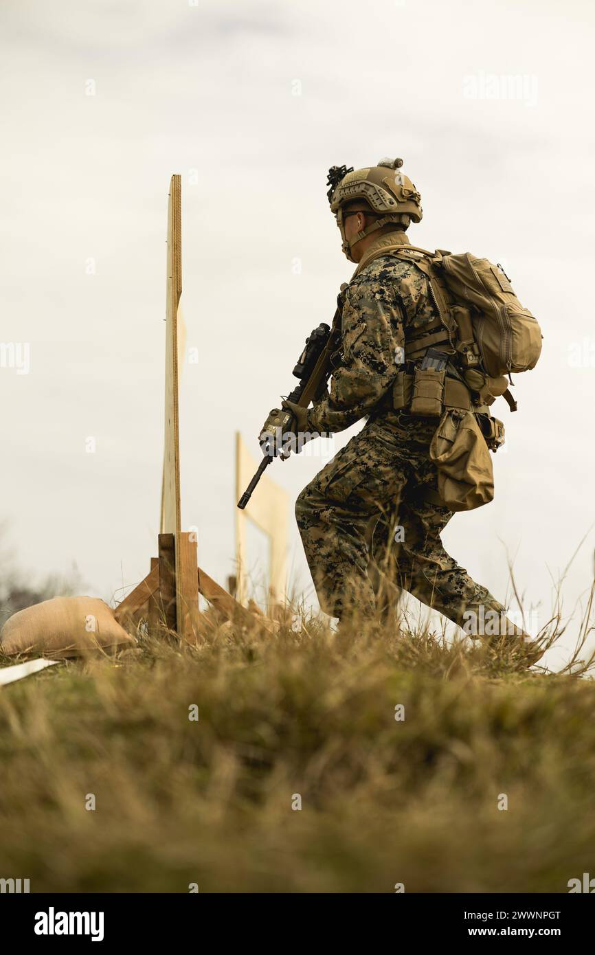 U.S. Marine Corps Lance Cpl. Christian Montemayor, a fire support ...