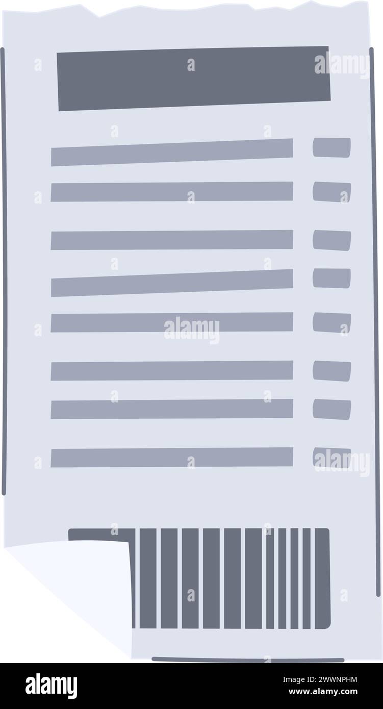 paper receipt cartoon vector illustration Stock Vector Image & Art - Alamy