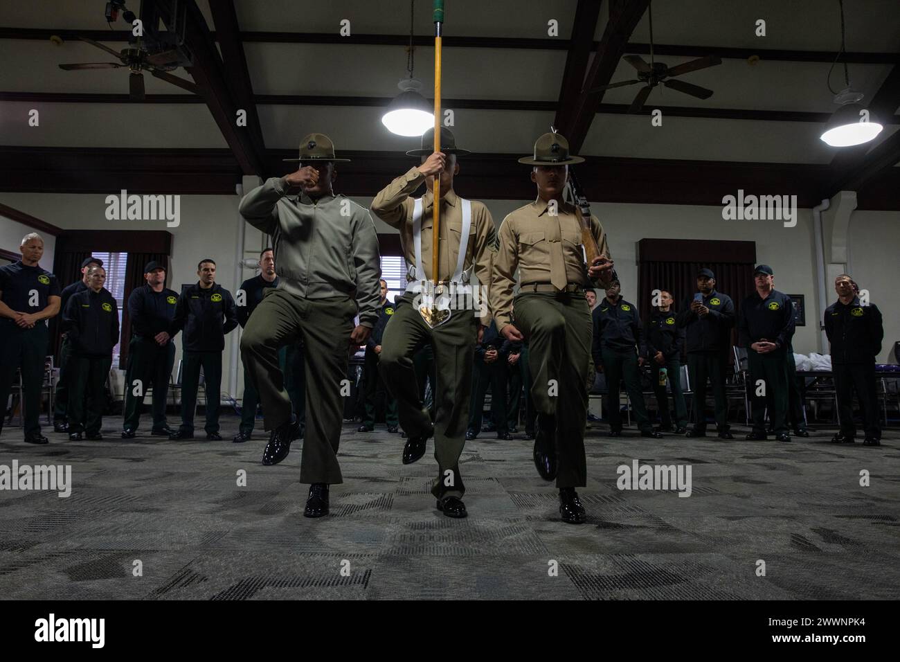 Members of the Marine Corps Recruit Depot San Diego Regiment Color ...